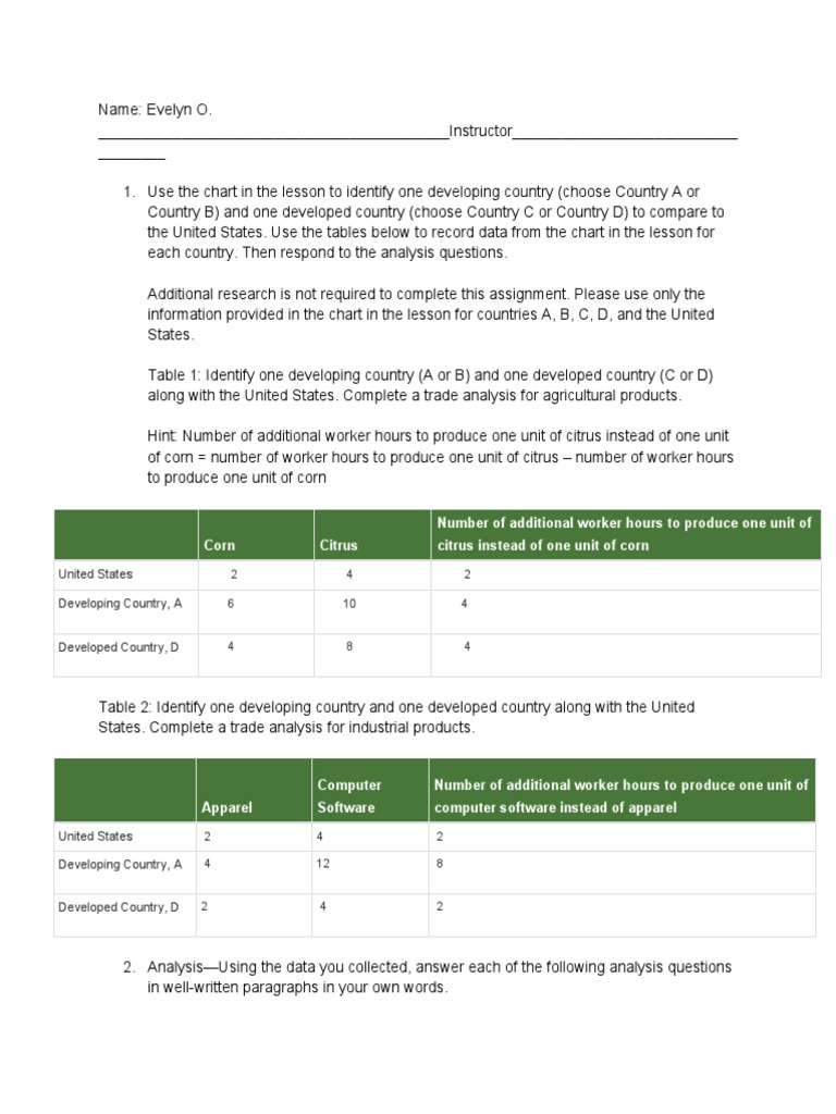 Why Do Countries Trade Pdf Comparative Advantage Computing