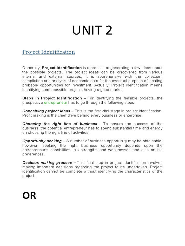 Unit 2: Project Identification | PDF | Forecasting | Time Series