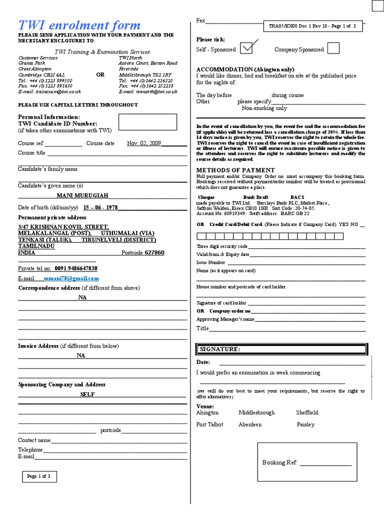 TWI Application Form - Rev 10 | PDF | Nondestructive Testing | Welding
