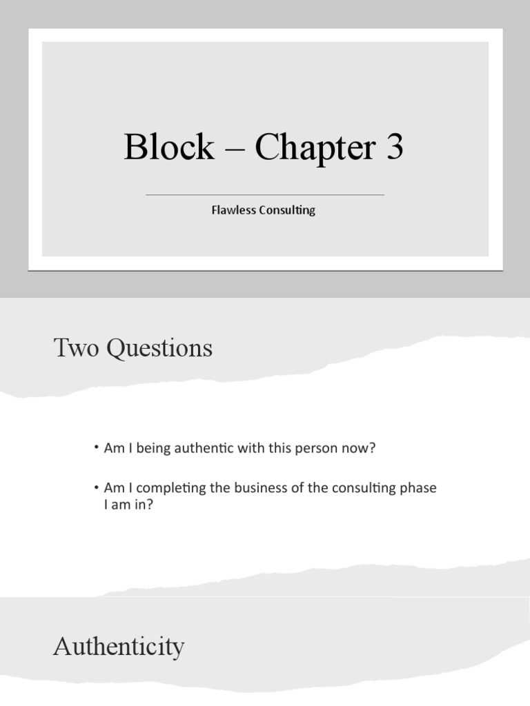 Block - Chapter 3: Flawless Consulting | PDF