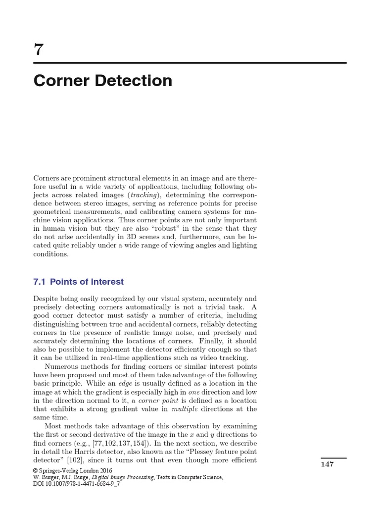 Corner Detection: 7.1 Points of Interest | PDF | Computer Vision ...