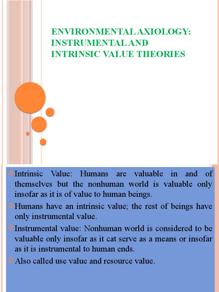 Instrumental and Intrinsic Value Theories | PDF