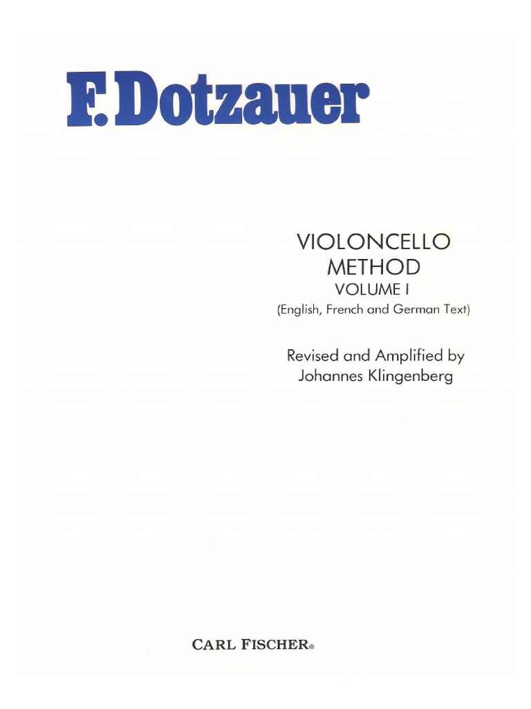 Violoncelo - Método - Dotzauer - Volume 01 | PDF