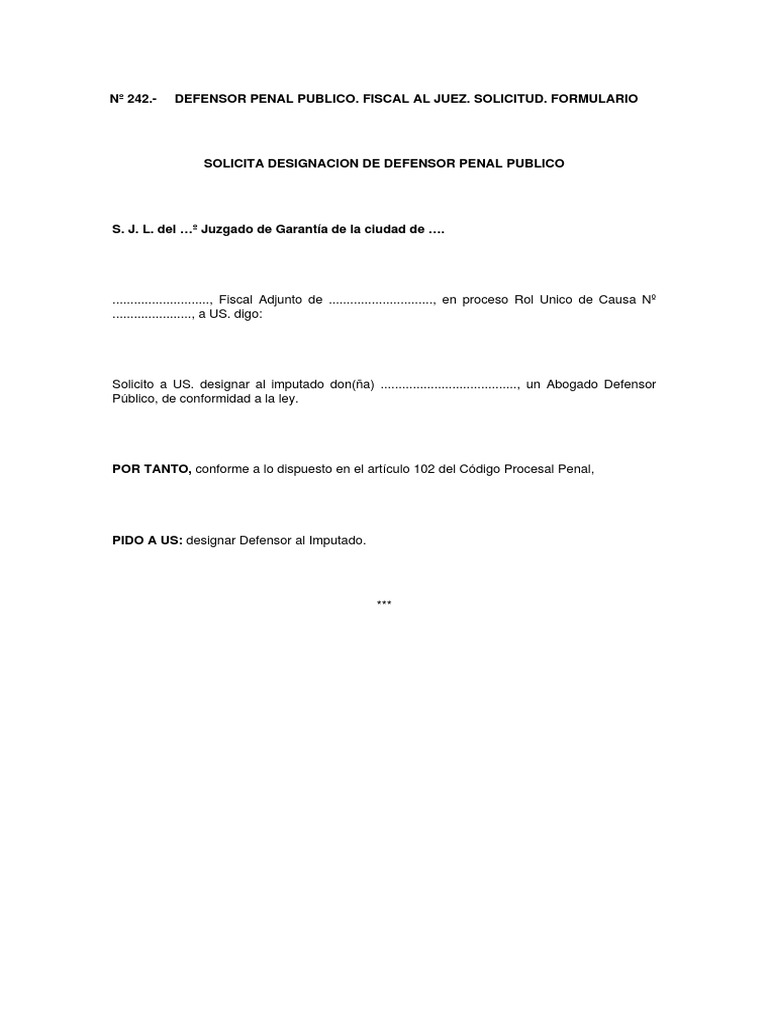 Solicitud de Defensor Público | PDF | Derecho