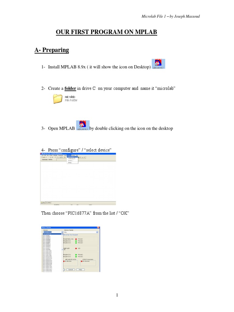 A-Preparing: Our First Program On Mplab | Download Free PDF | Computer File | Icon (Computing)