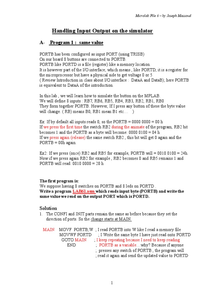 File 6 Microlab Input Output | Download Free PDF | Input/Output | Bit File 6 Microlab Input Output | Download Free PDF | Input/Output | Bit
