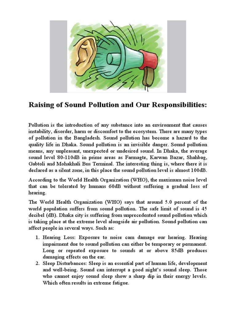 Sound Pollution in Dhaka: Causes & Solutions | PDF | Pollution ...