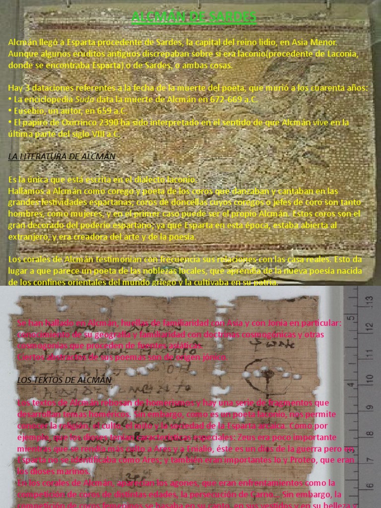 Alcmán y Simónides | PDF | Esparta | Homero