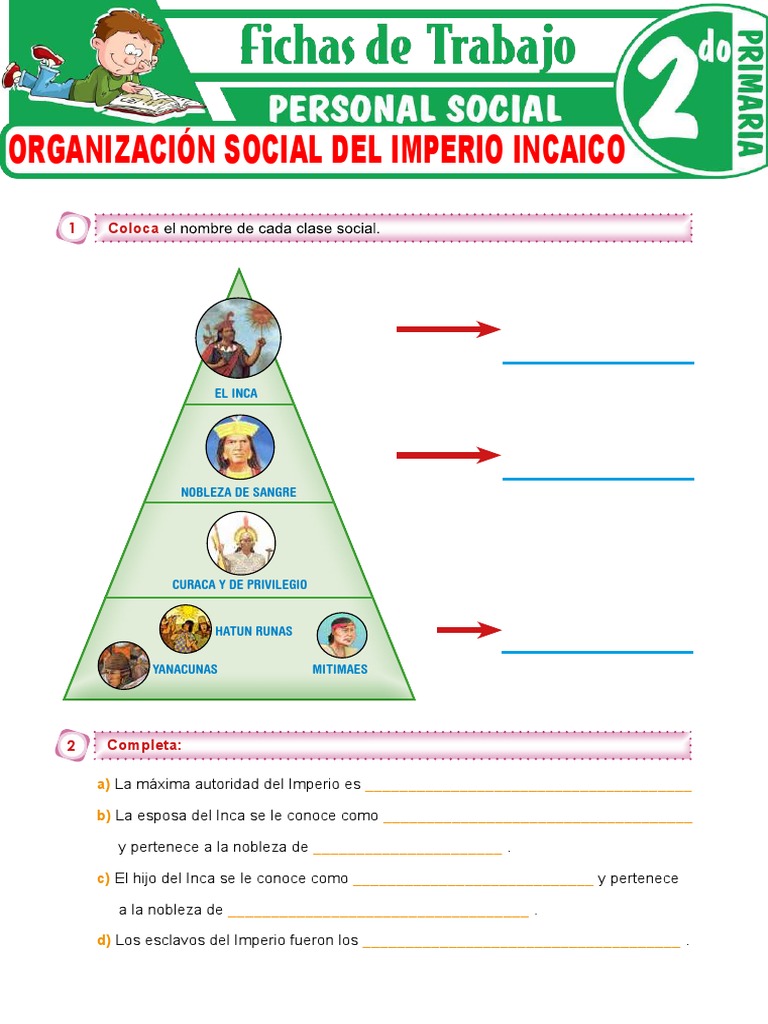 Organización Social Del Imperio Incaico para Segundo Grado de Primaria | PDF | Imperio Inca ...