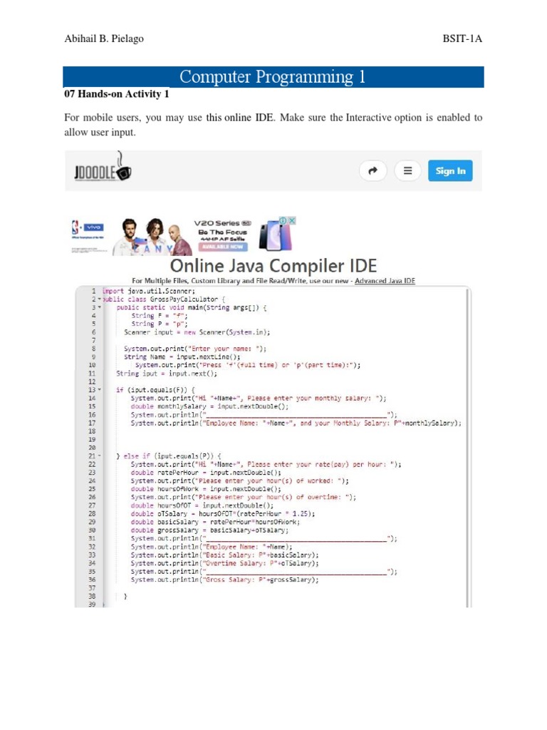 Com Prog1 - 07 Hands - On Activity 1 | PDF