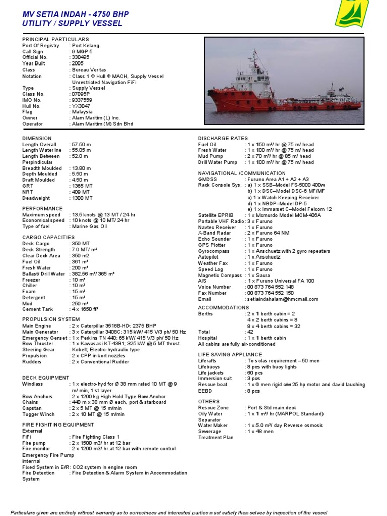 MV Setia Indah | PDF | Ships | Watercraft