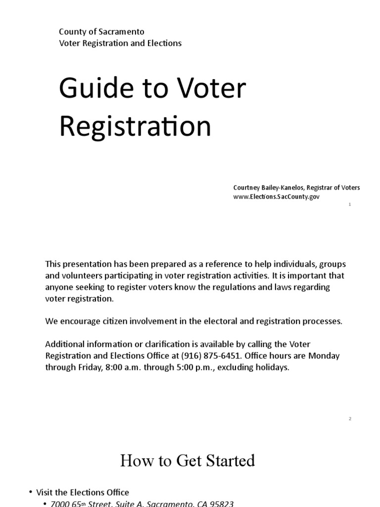 Guide To Voter Registration | PDF | Voter Registration | Voting
