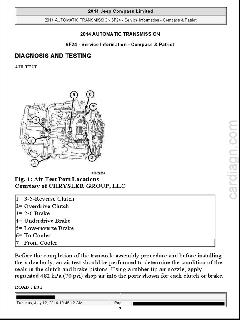 Jeep 2014 6F24 Transm. Aut. Compass Limited | PDF | Automatic ...