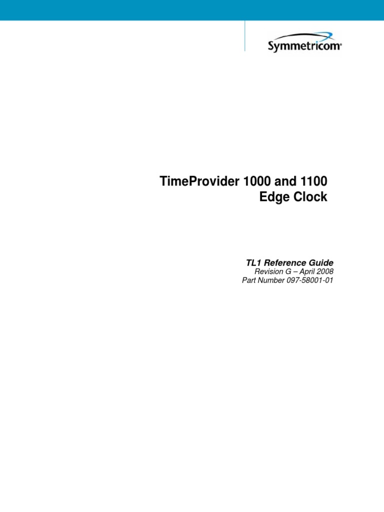Timeprovider 1000 and 1100 Edge Clock: Tl1 Reference Guide | PDF ...
