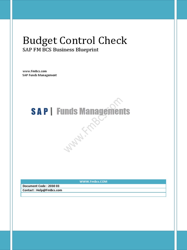 Budget Control Check: SAP FM BCS Business Blueprint | PDF | Expense ...