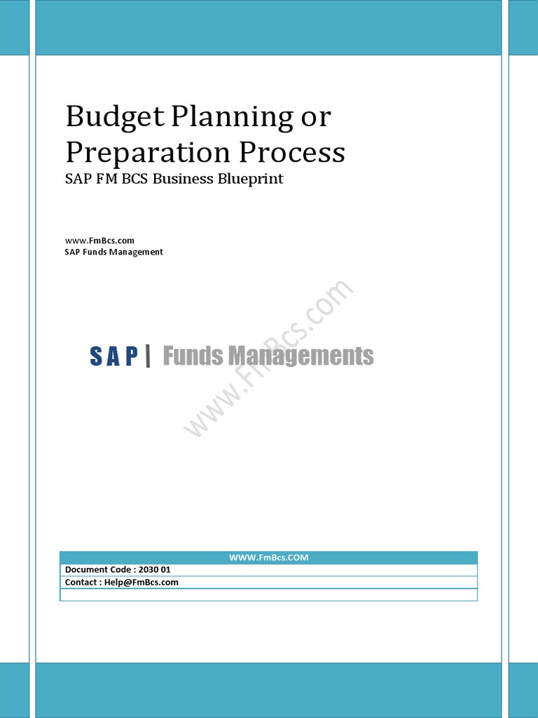Budget Planning or Preparation Process: SAP FM BCS Business Blueprint ...