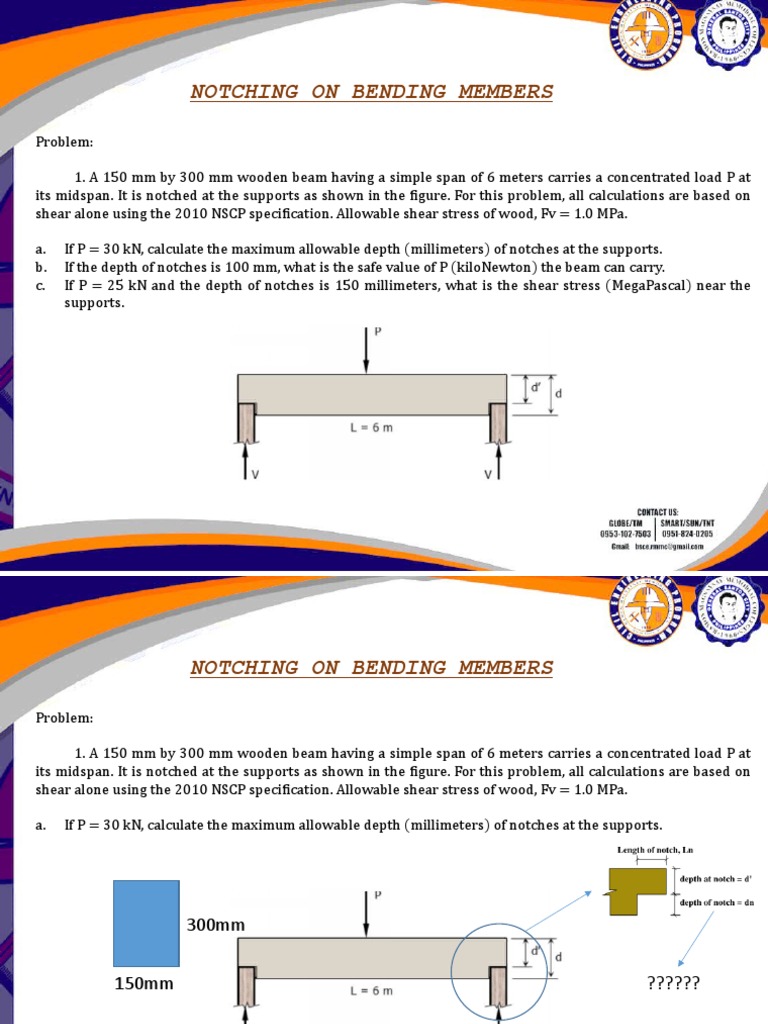 Topic 6 - NOTCHING - Solutions 2 | PDF | Bending | Stress (Mechanics)