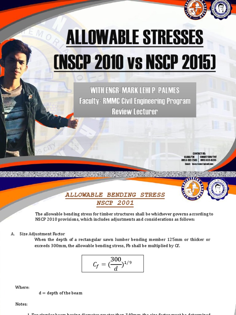 Allowable Bending Stress Comparison NSCP | PDF | Bending | Beam (Structure)