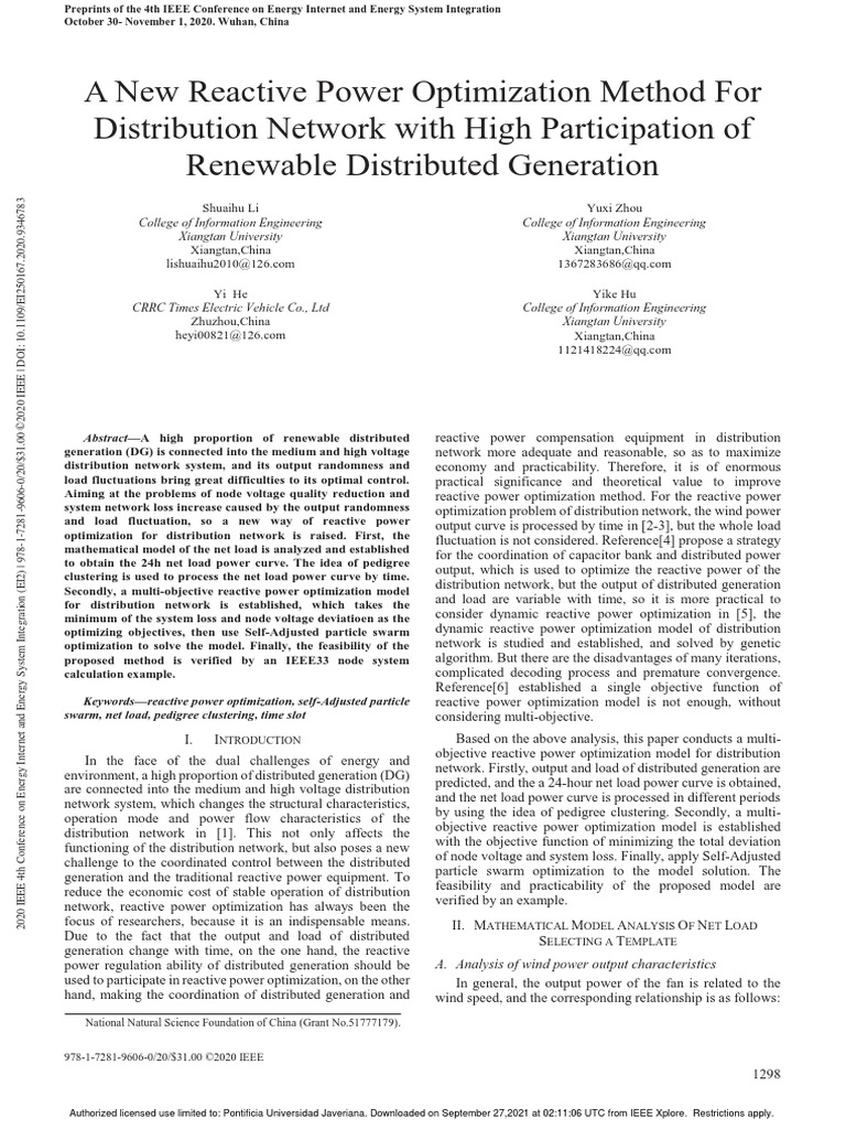 A New Reactive Power Optimization Method For Distribution Network With High Participation Of