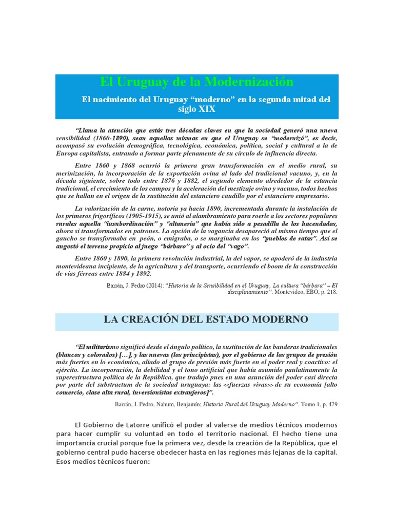 El Uruguay De La Modernización Pdf Matrimonio Estado Política