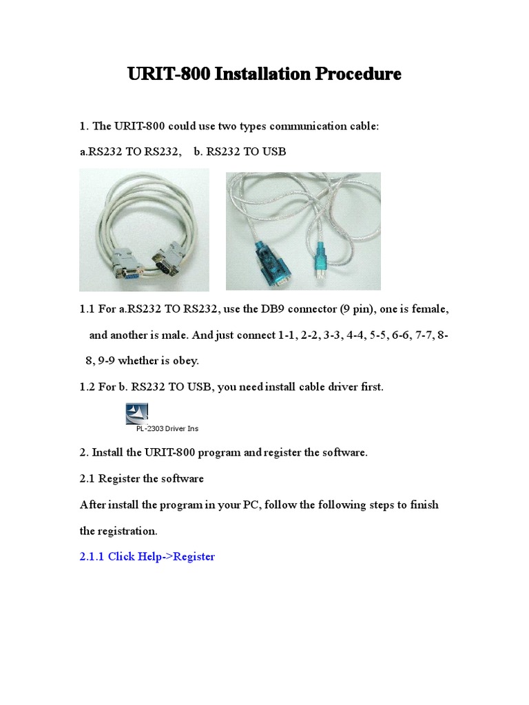 URIT-800 URIT-800 URIT-800 URIT-800 Installation Installation ...