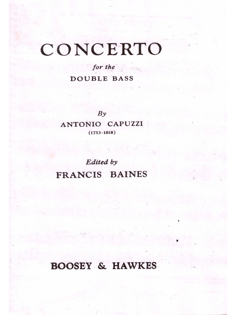 Capuzzi Bass Concerto in F Piano Acompañamiento PDF | PDF