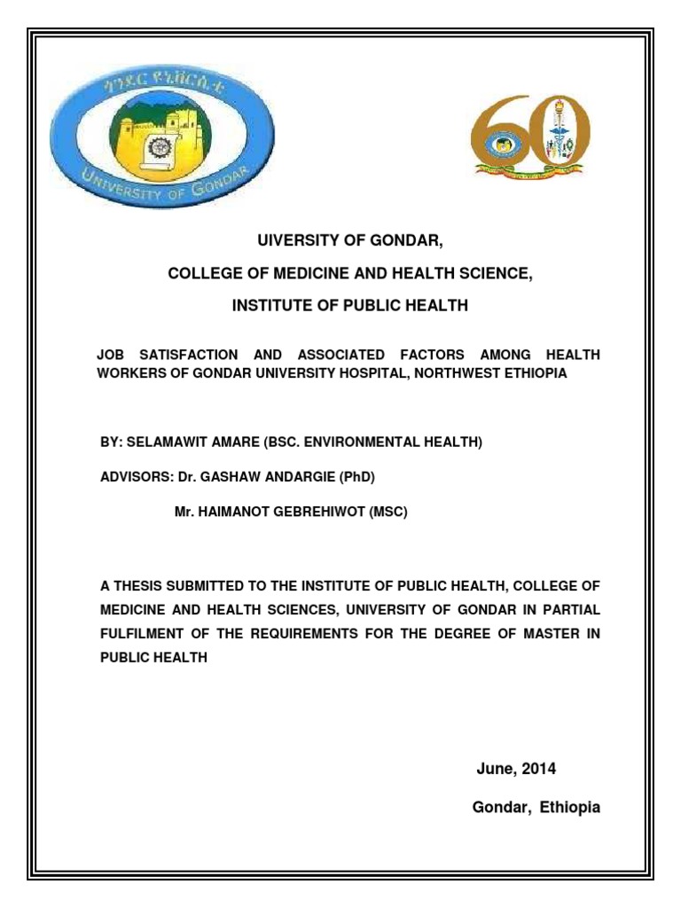 Uiversity of Gondar, College of Medicine and Health Science, Institute ...