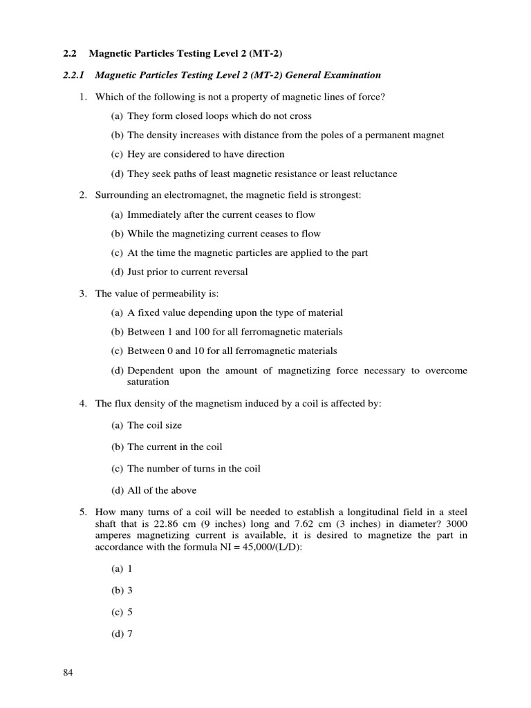Magnetic Particle Testing Level 2 Guide | PDF | Inductor | Magnetic Field
