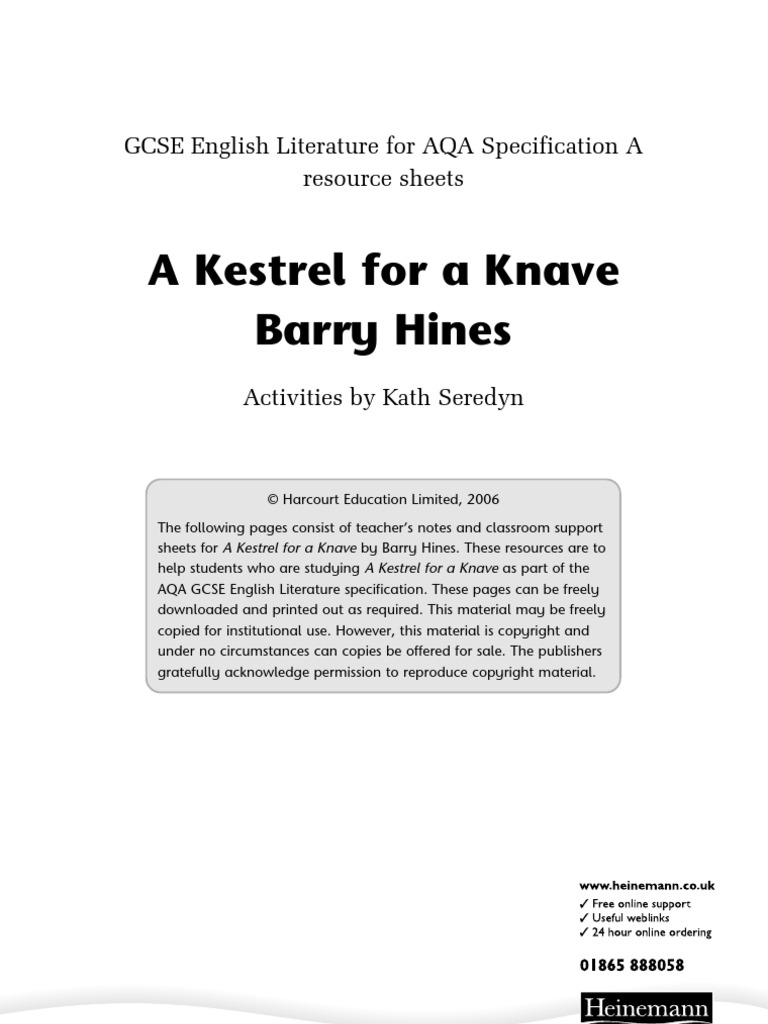 A Kestrel For A Knave Barry Hines: GCSE English Literature For AQA ...
