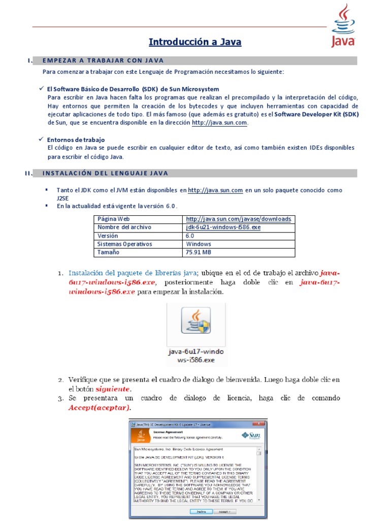 ELEMENTOS BASICOS DEL LENGUAJE II Java | PDF | Entorno de desarrollo ...