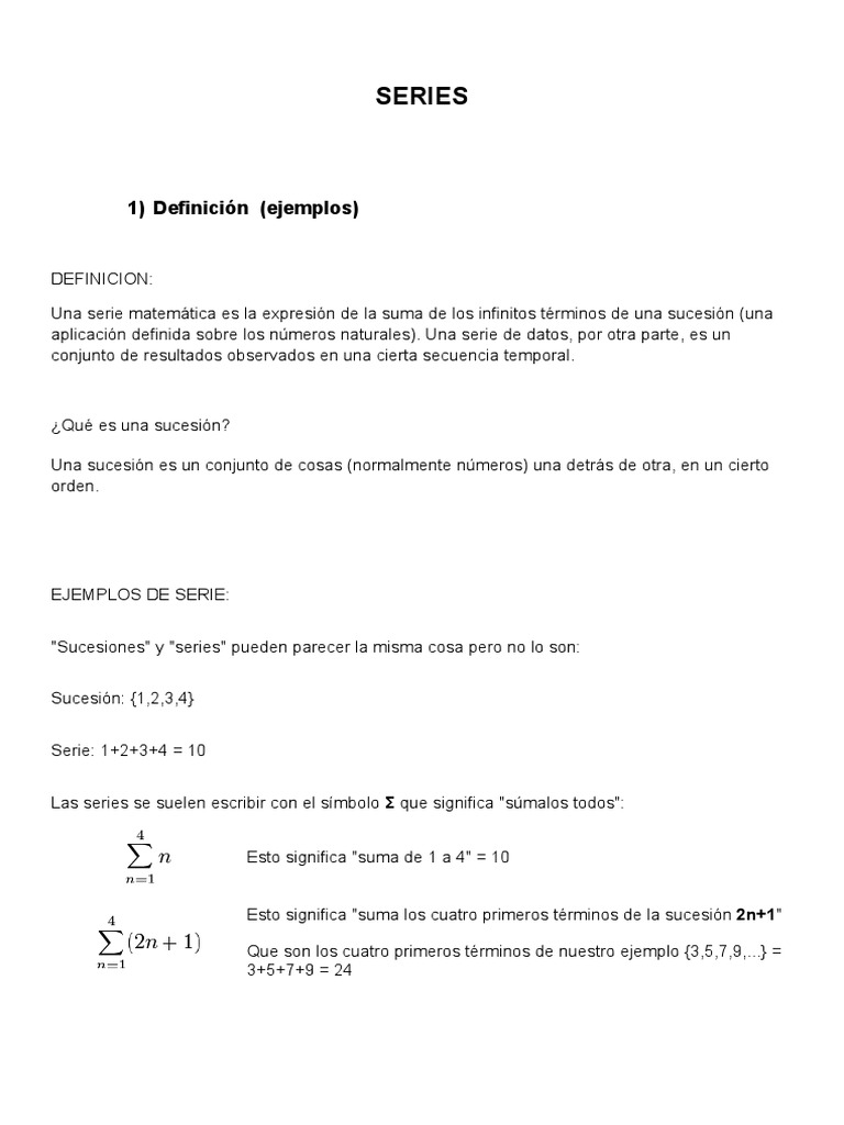 Series Matemáticas | PDF | Límite (Matemáticas) | Derivado
