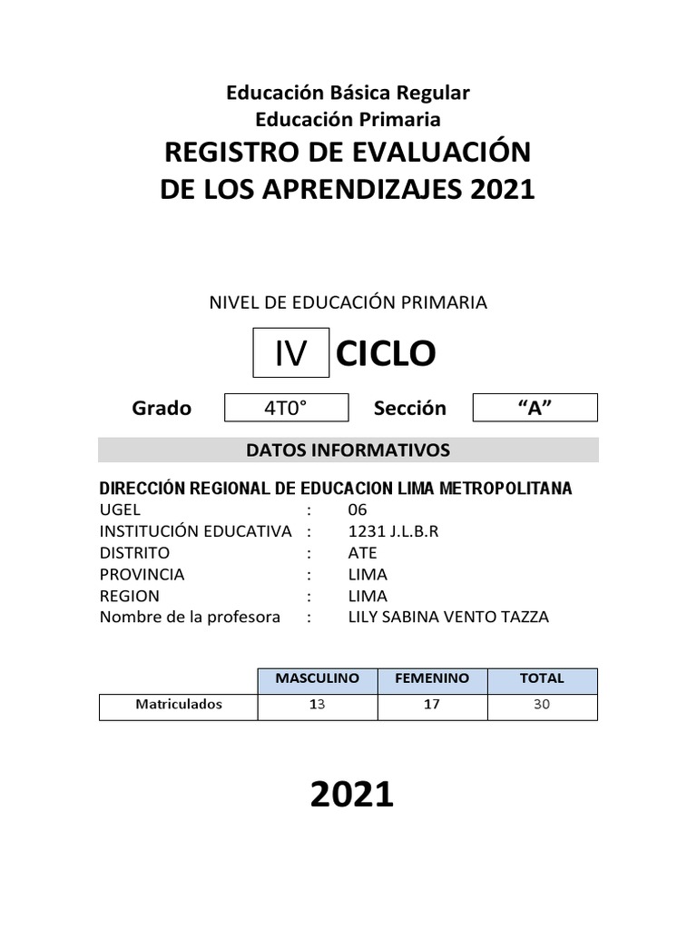 Evaluación 4 Grado | PDF | Educación primaria | Etapas educativas