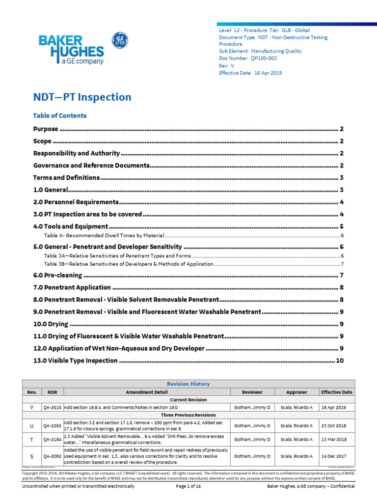 NDT-PT Inspection | PDF | Nondestructive Testing | Applied And ...