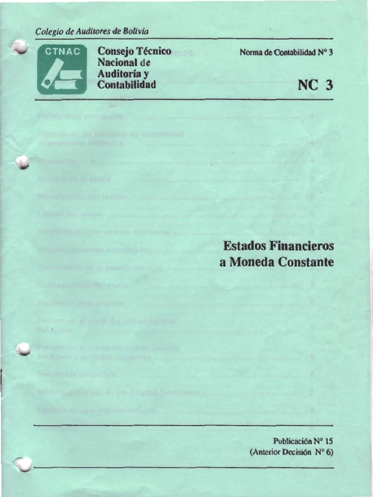 Norma Contable 3 EEFF A Moneda Constante | PDF