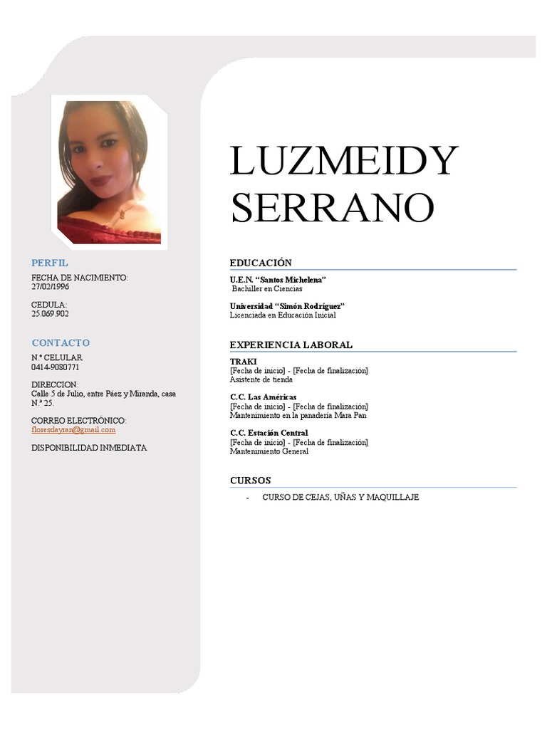 Curriculum Luzmeidy Serrano | PDF