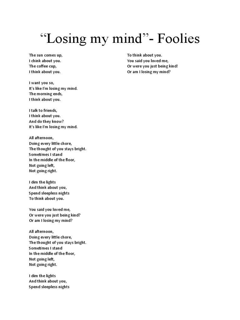 Losing My Mind | PDF