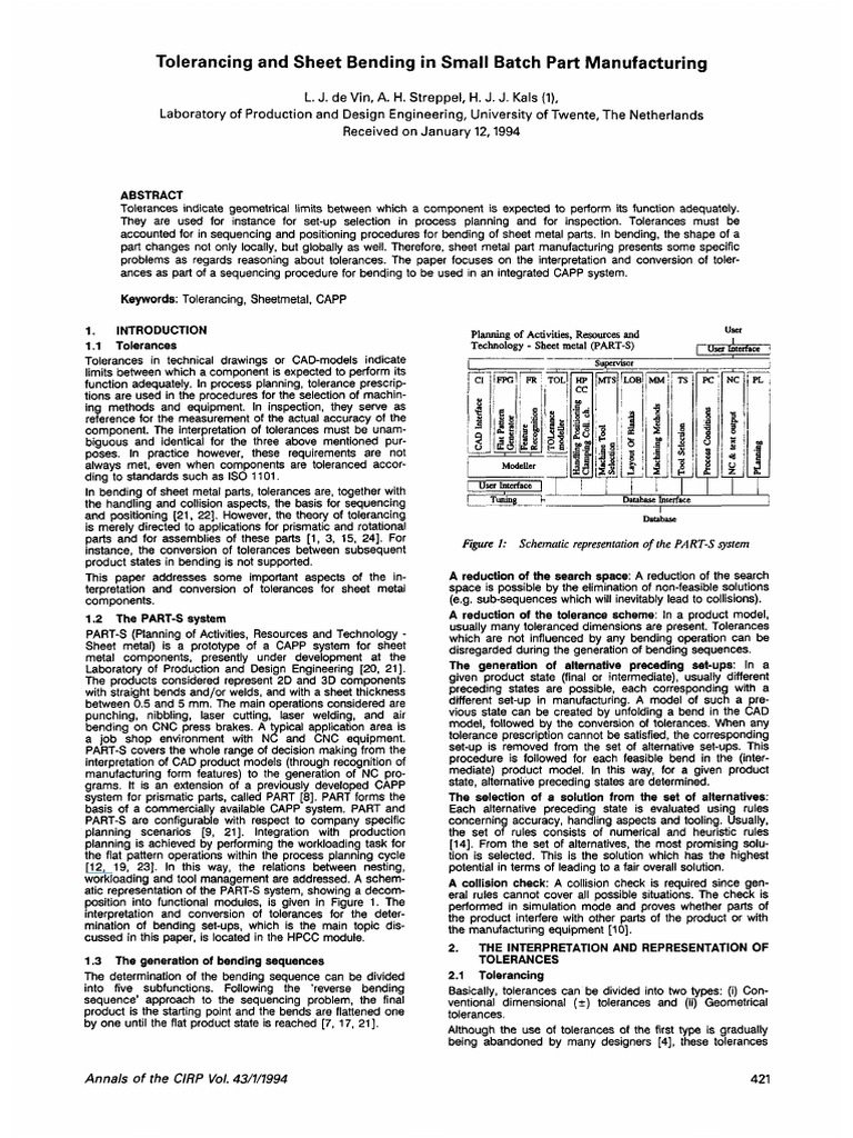 Tolerancing and Sheet Bending in Small B | PDF | Sheet Metal ...