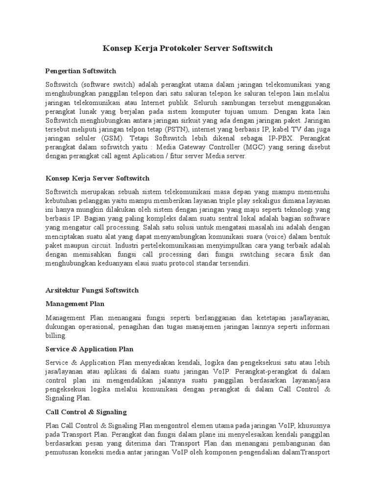 Materi 5 Pengertian Softswitch | PDF