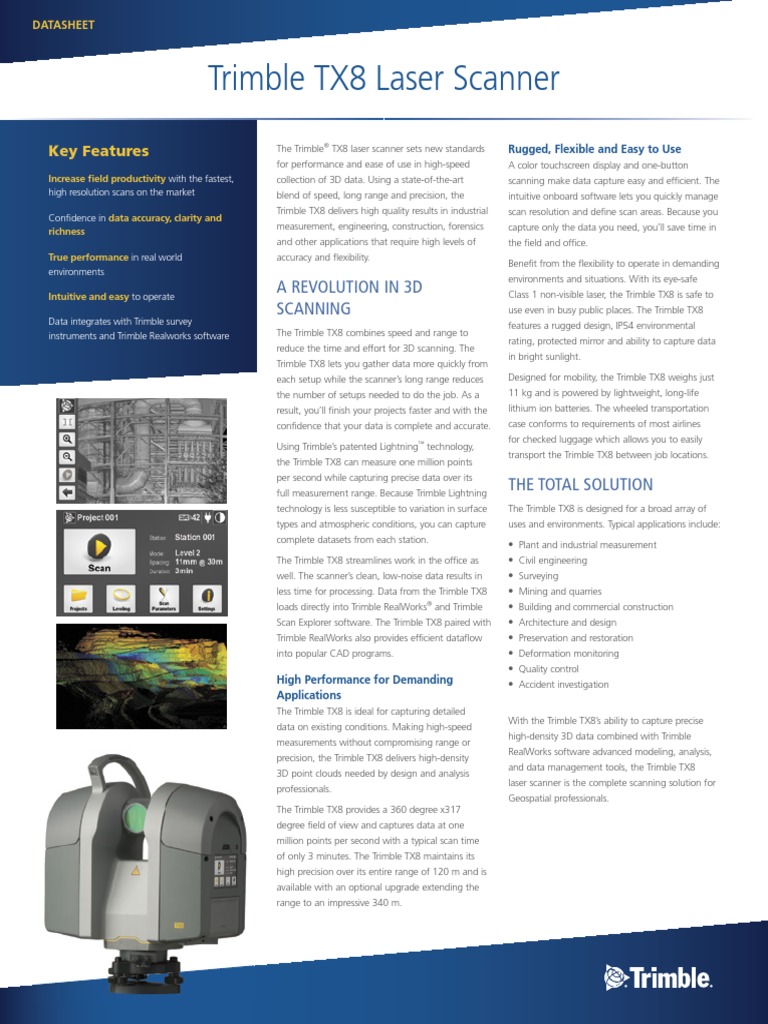 Trimble TX8 Laser Scanner: A Revolution in 3D Scanning | PDF | Image ...