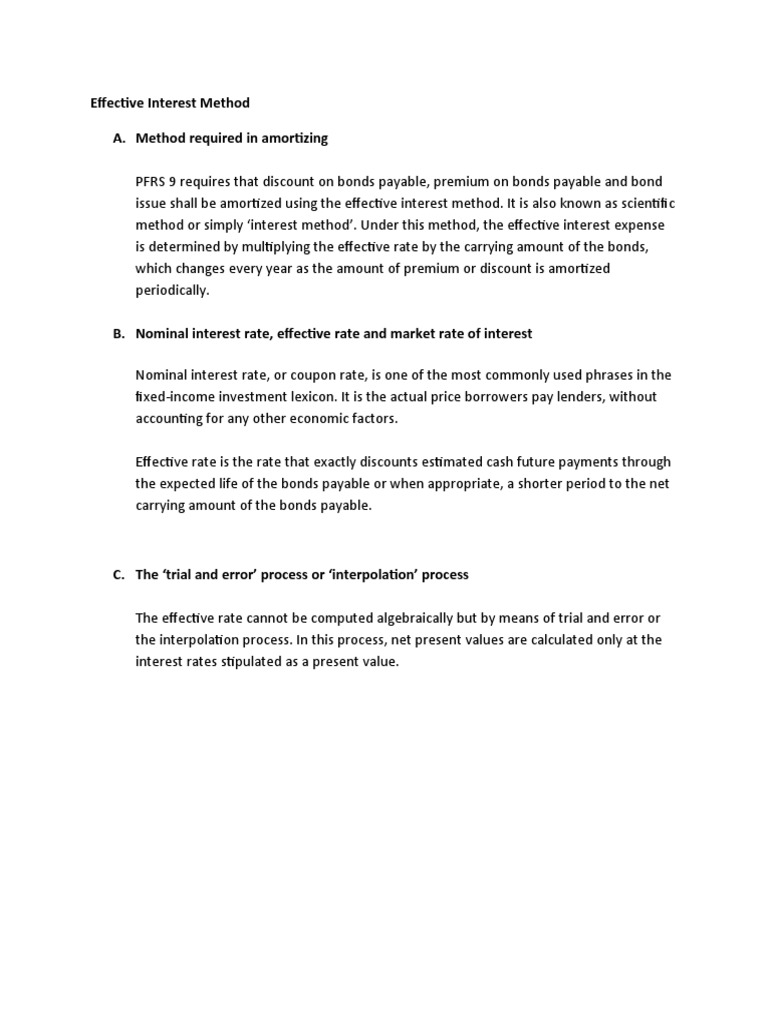 Effective Interest Method A. Method Required in Amortizing | PDF