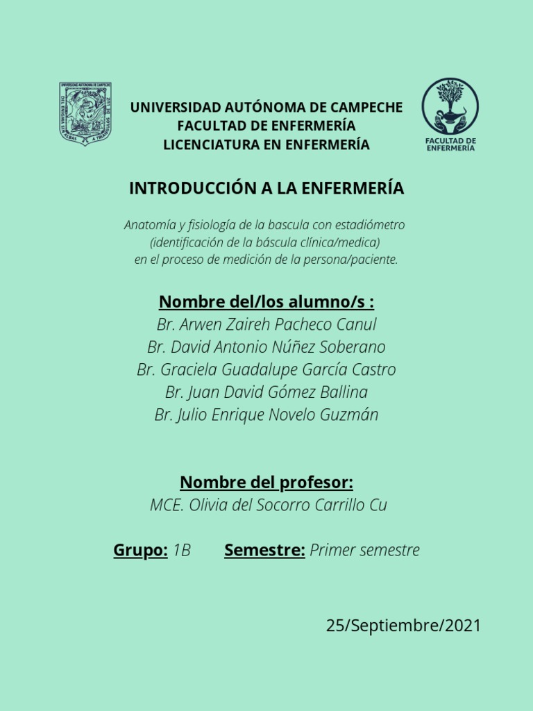 Anatomía y Fisiología de La Bascula Con Estadiómetro (Identificación de ...