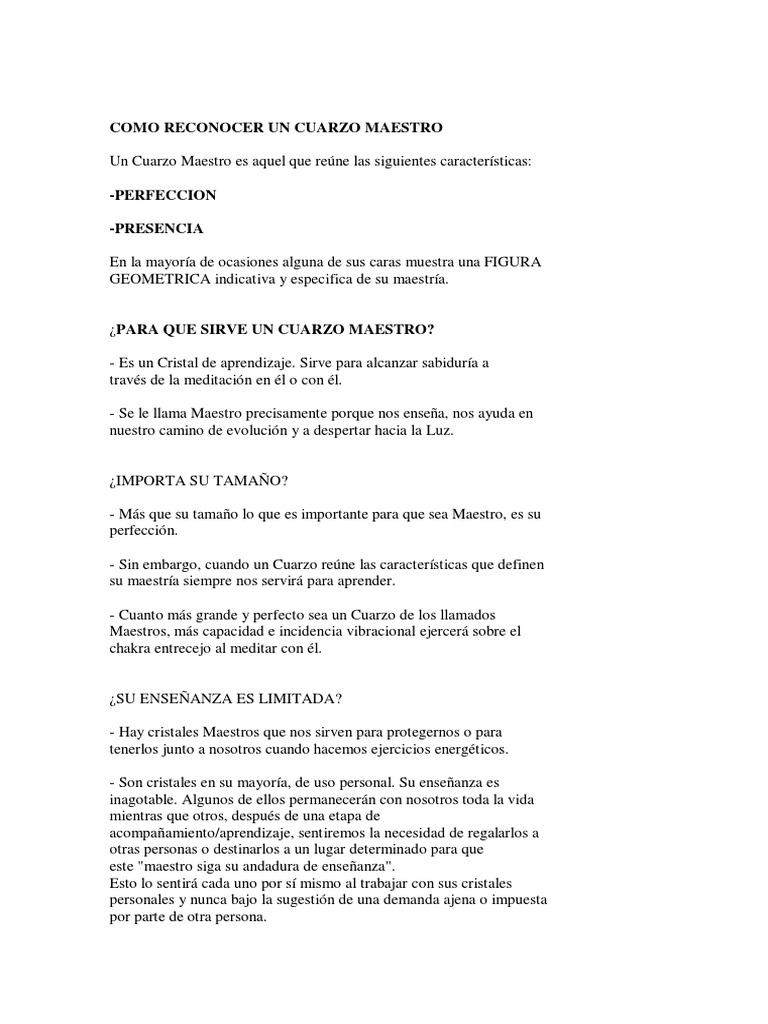 Reconocimiento de Cuarzos Maestros | PDF | Cristal | Arco iris