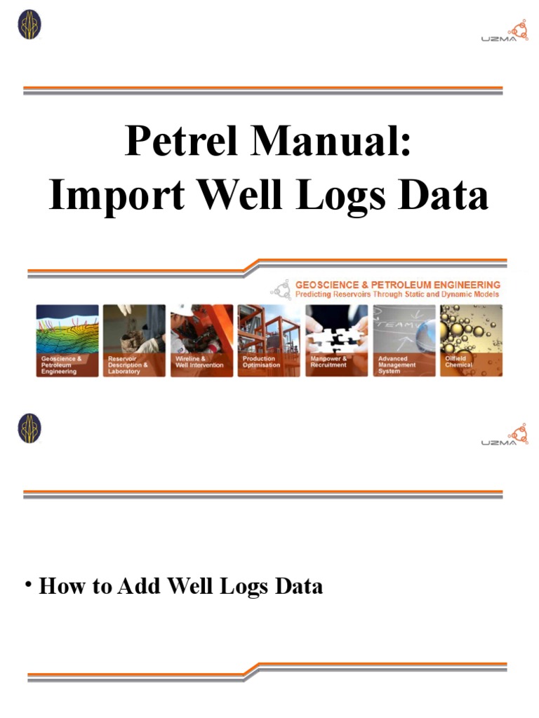 Petrel Manual: Import Well Logs Data | PDF
