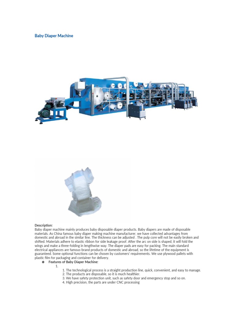 Baby Diaper Machine | PDF | Diaper | Machines