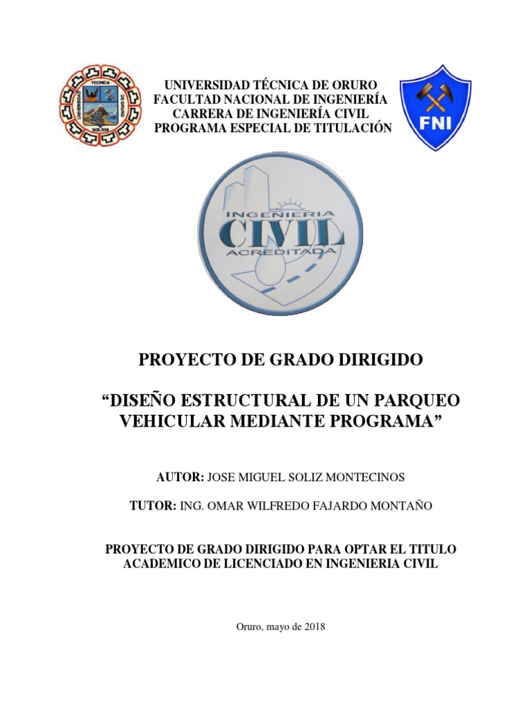 Diseño de Un Parqueo Vehicular | PDF | Hormigón | Cemento