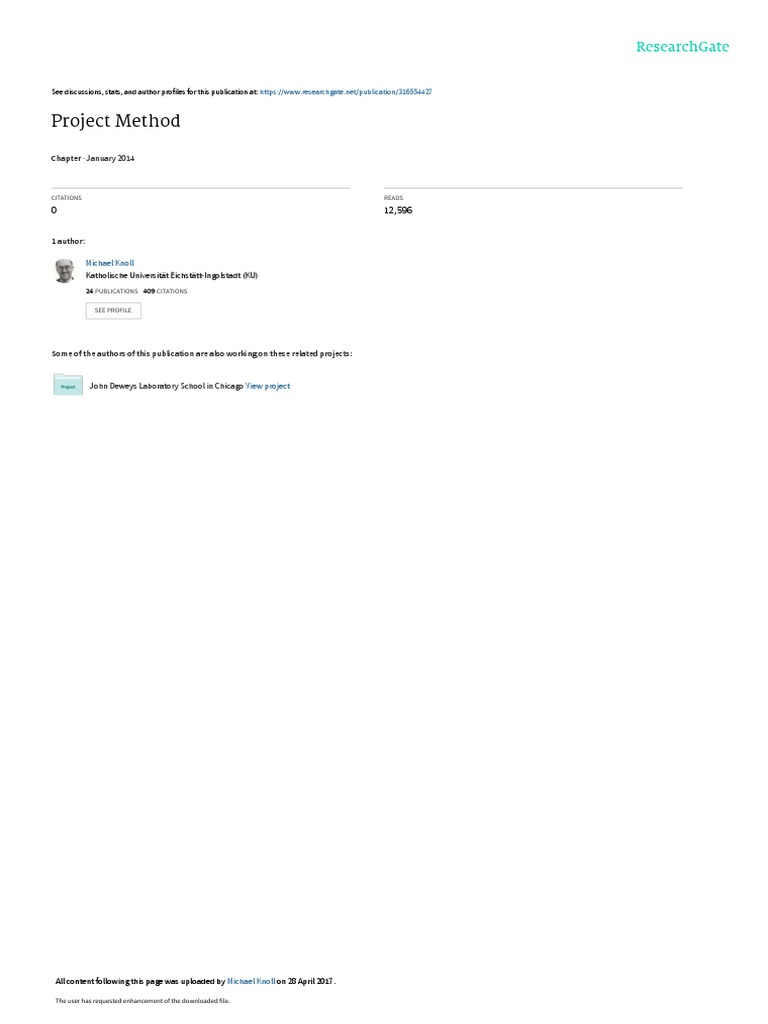 Project Method | PDF | Cognition | Learning