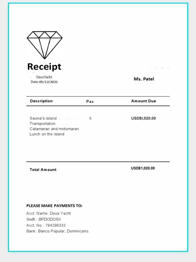 Excursion Receipt | PDF