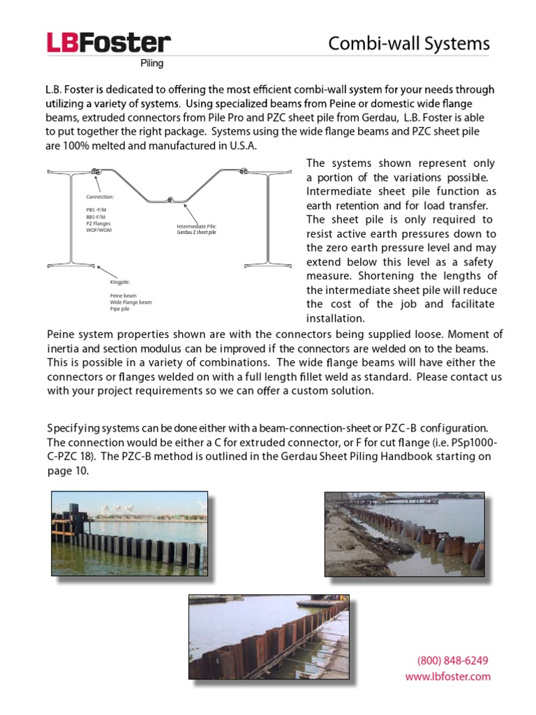Combi-Wall Systems: Connection: Pbs - F/M BBS-F/M PZ Flanges Wof/Wom ...