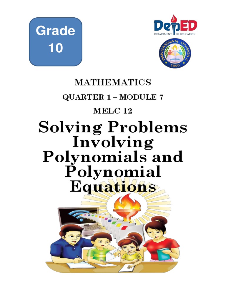 Math10 Quarter1 Module 7 Melc 1,2 | PDF | Polynomial | Variable ...