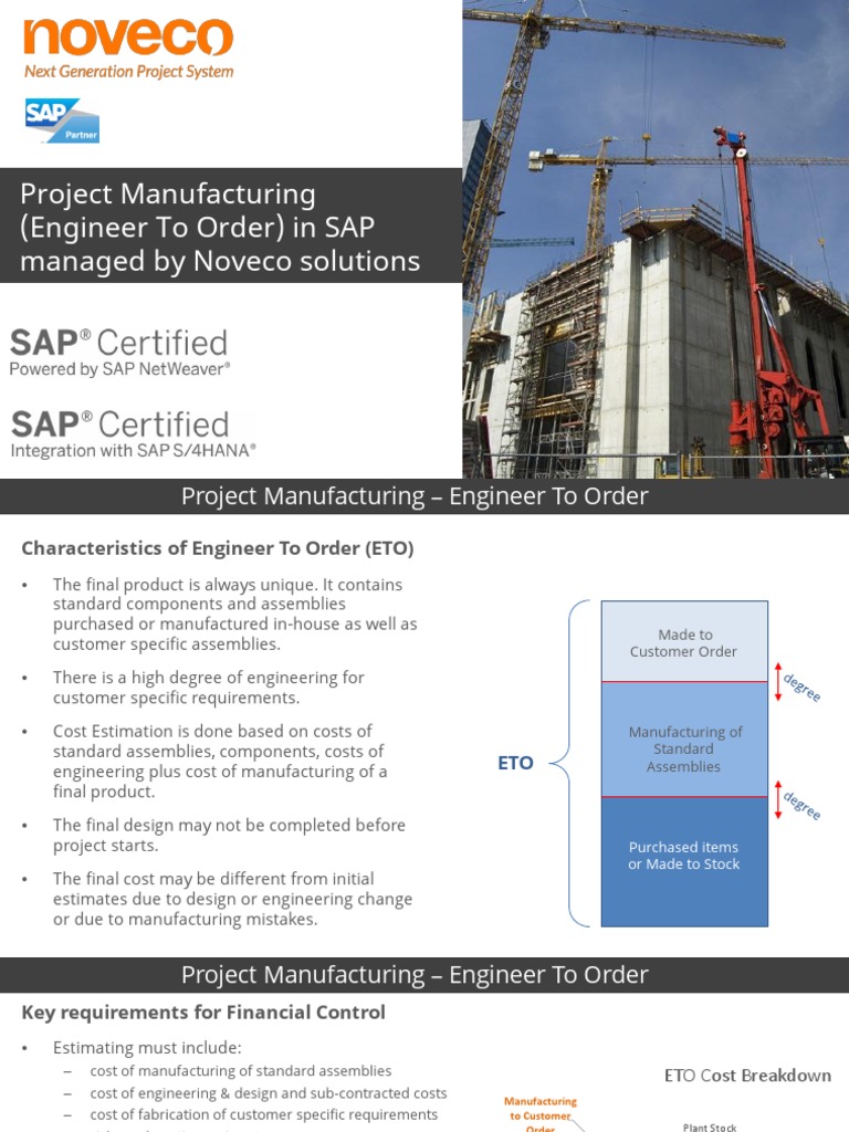 ETO Project Manufacturing in SAP managed by Noveco | PDF | Project ...